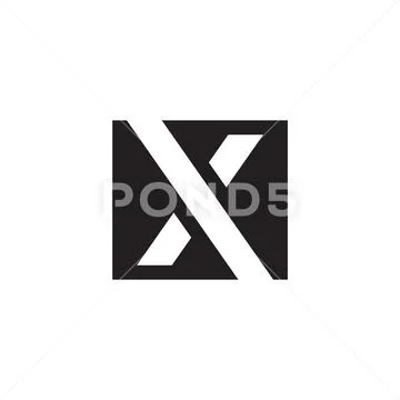 Square X icon logo design vector isolated on white background. ~ Clip ...