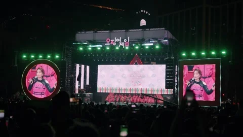 Squid Game Stage Event at Seoul City Hal... | Stock Video | Pond5