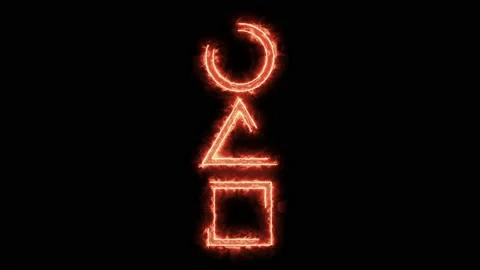 SQUID GAME symbol fire animation. Glowin... | Stock Video | Pond5