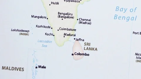 Sri Lanka and Southern India on a Map (w... | Stock Video | Pond5