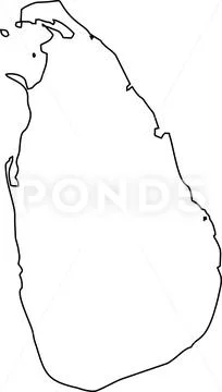 Sri Lanka- black outline map country: Graphic #146851361