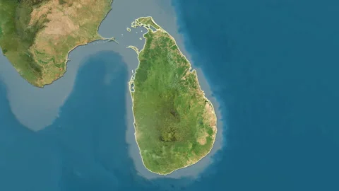 Sri Lanka map - zoom. Regions. Satellite... | Stock Video | Pond5