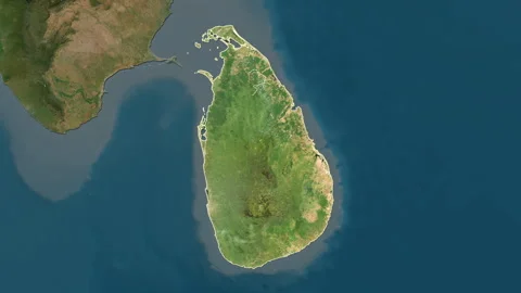 Sri Lanka map - zoom. Regions. Satellite... | Stock Video | Pond5