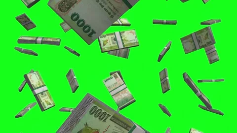 Sri Lanka Rupees Falling Animation on Gr... | Stock Video | Pond5