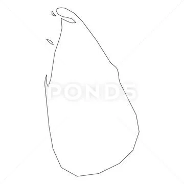 Sri Lanka - solid black outline border map of country area. Simple flat ...