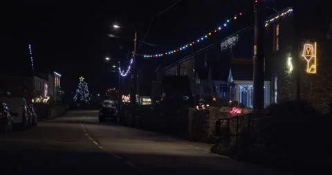 St Buryan village in Cornwall after dark... | Stock Video | Pond5