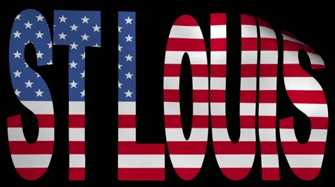 St Louis text with fluttering American f... | Stock Video | Pond5