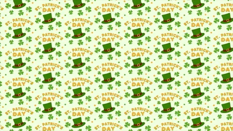 St. Patrick's Day pattern with a hat and... | Stock Video | Pond5