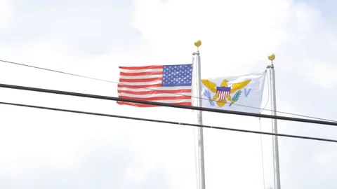 St Thomas US Virgin Islands flag with th... | Stock Video | Pond5