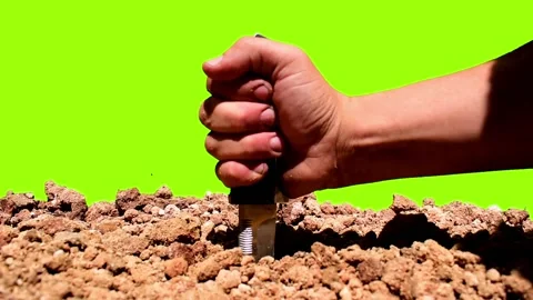 Stabbing a knife in to rocks (Green Scre... | Stock Video | Pond5