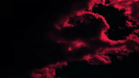 Stable shot of dark dramatic red clouds ... | Stock Video | Pond5