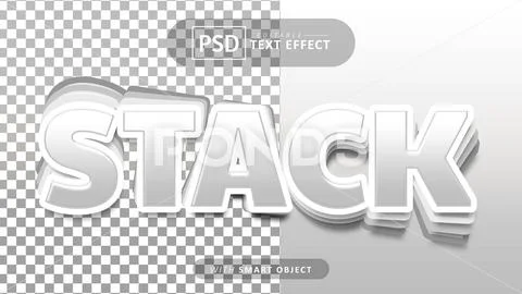 Stack 3d text effect editable ~ PSD Template #220167876