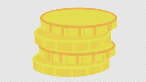 Stack of Coins Cartoon Animation in Tran... | Stock Video | Pond5