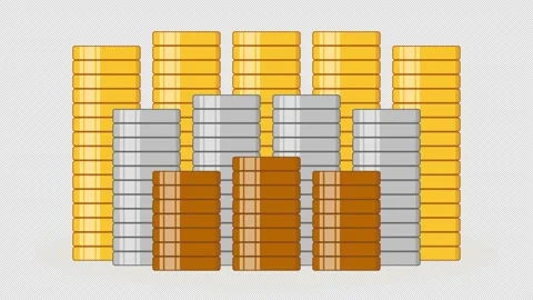Stack of Gold Coins, illustration animat... | Stock Video | Pond5