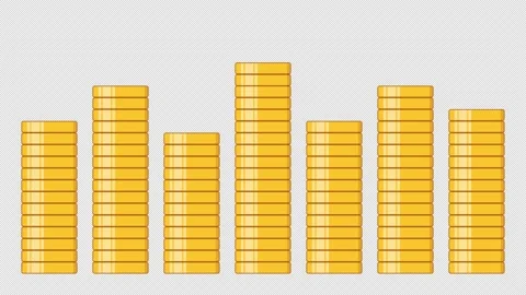 Stack of Gold Coins, illustration animat... | Stock Video | Pond5