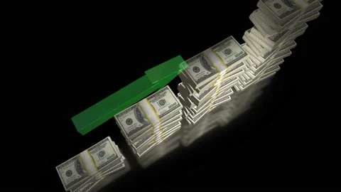 Stack of money growth chart animation | Stock Video | Pond5