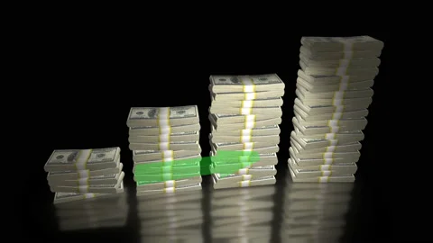 Stack of money growth chart animation | Stock Video | Pond5