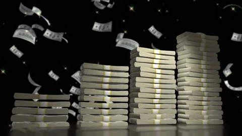 Stack of money growth chart animation | Stock Video | Pond5