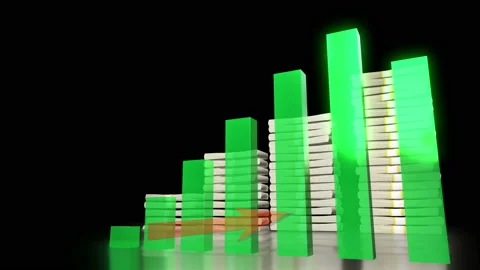 Stack of money growth chart animation | Stock Video | Pond5