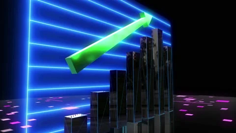 Stack of money growth chart animation | Stock Video | Pond5