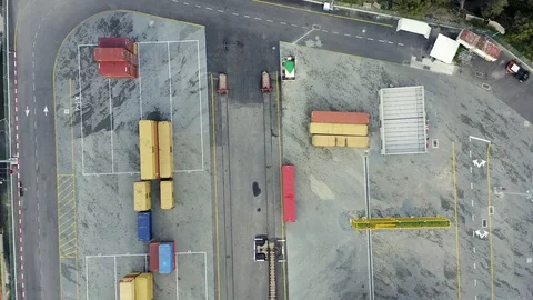 Stack of Shipping Container at a holding... | Stock Video | Pond5