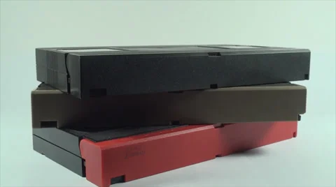 Stack Of VHS Tapes, Isolated On White, R... | Stock Video | Pond5
