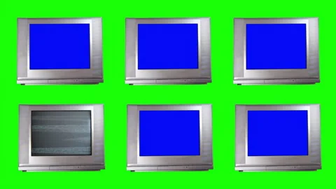 Stack of Vintage CRT TVs Lighting Up in ... | Stock Video | Pond5