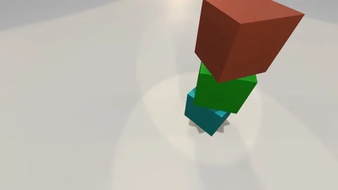 Stacked boxes 3DCG cube animation motion... | Stock Video | Pond5