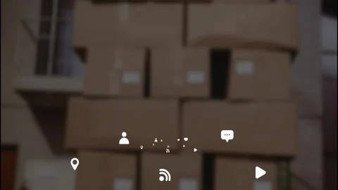 Stacked cardboard boxes with animation o... | Stock Video | Pond5