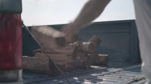 Stacked Wood in Back of Truck Bed with T... | Stock Video | Pond5