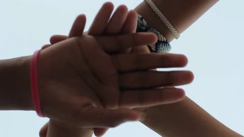 Stacking Hands, Little Children putting ... | Stock Video | Pond5