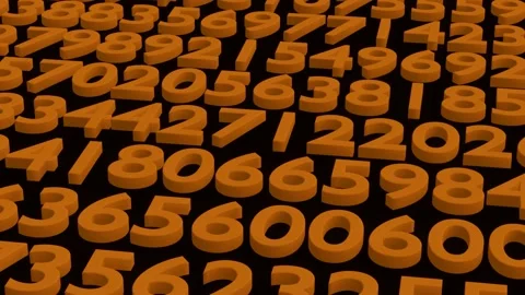 Stacks of different orange numbers. 3D a... | Stock Video | Pond5