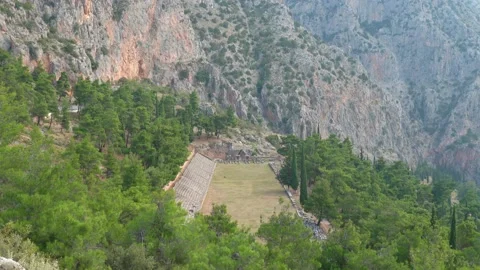 Stadium of Delphi lies on the highest sp... | Stock Video | Pond5