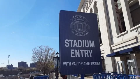 Stadium entry sign outside Yankee Stadiu... | Stock Video | Pond5