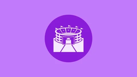 Stadium icon purple color simple shape c... | Stock Video | Pond5