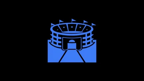 Stadium shape icon blue color animation ... | Stock Video | Pond5