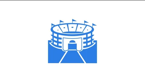 Stadium shape icon blue color animation ... | Stock Video | Pond5