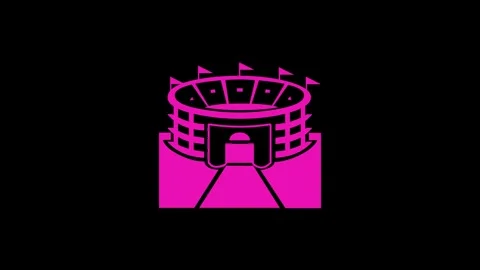 Stadium shape icon pink color animation ... | Stock Video | Pond5
