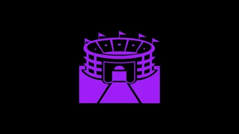 Stadium shape icon purple color animatio... | Stock Video | Pond5