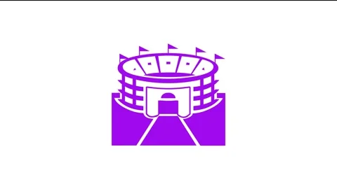Stadium shape icon purple color animatio... | Stock Video | Pond5