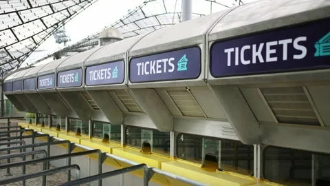 Stadium ticket booth at Olympiastadion, ... | Stock Video | Pond5