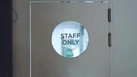 Staff only, staff room, staff-only entra... | Stock Video | Pond5