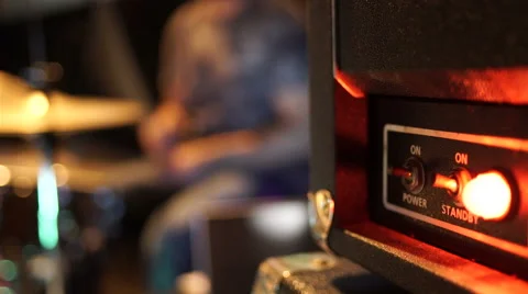 Stage ambient on a concert. Man playing ... | Stock Video | Pond5