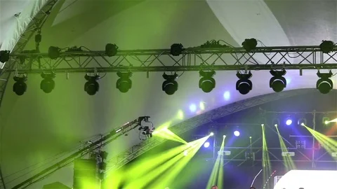 Stage lights at the concert with fog, St... | Stock Video | Pond5