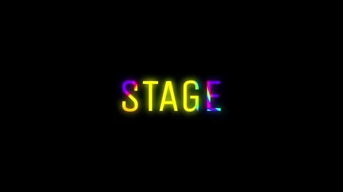 Stage neon sign style text with changing... | Stock Video | Pond5