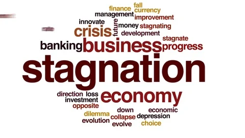 Stagnation animated word cloud, text des... | Stock Video | Pond5