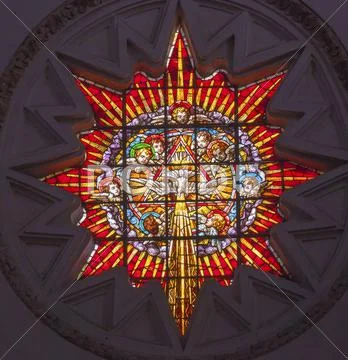 Stained glass angels holy spirit basilica cathedral andalusia granada ...