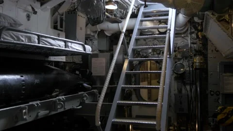 Staircase Leading Inside USS Bowfin Subm... | Stock Video | Pond5