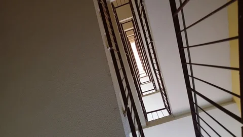 Stairs in a high-rise building. Concrete... | Stock Video | Pond5