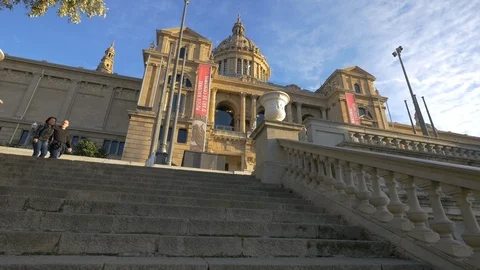 Stairs at the National Palace, Barcelona | Stock Video | Pond5